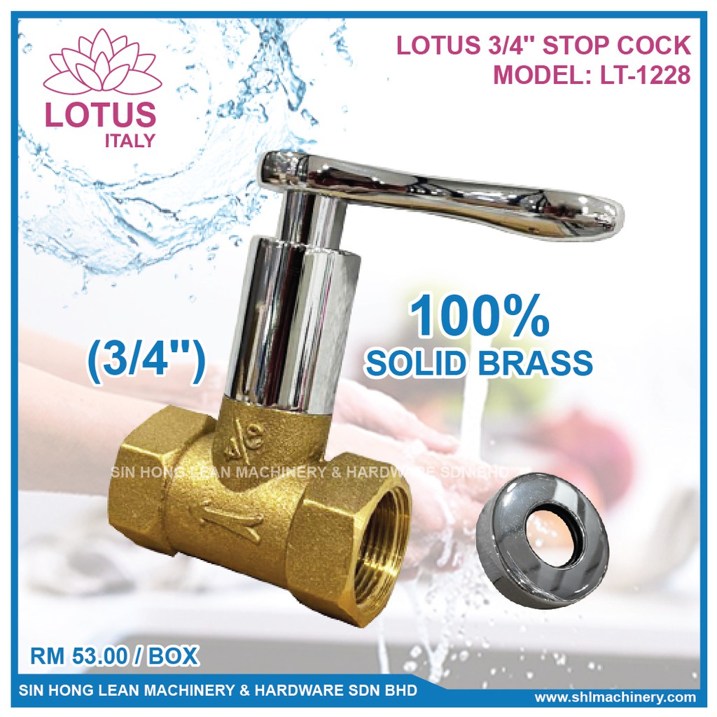LOTUS ITALY ( LT-1228 LOTUS 3/4'' STOP COCK ) 100% SOLID BRASS FAUCET ...
