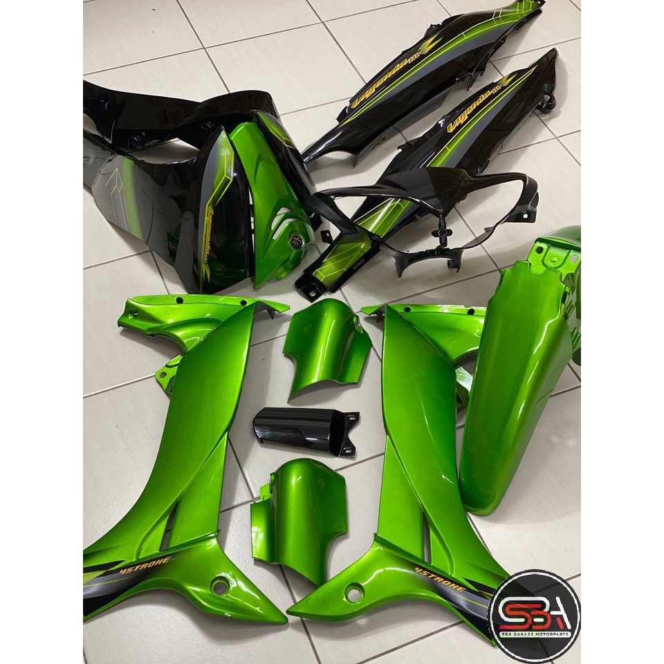 COVERSET YAMAHA LAGENDA SRL 110Z GREEN BLACK HIJAU MADE IN MALAYSIA ...