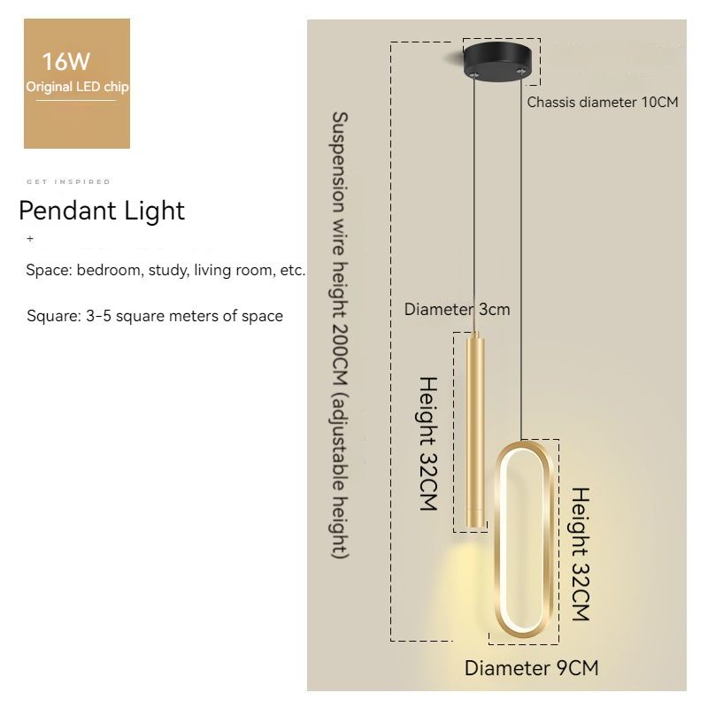 LED Bedside Lamp Pendant Light Chandelier Home Decor Ceiling Light ...