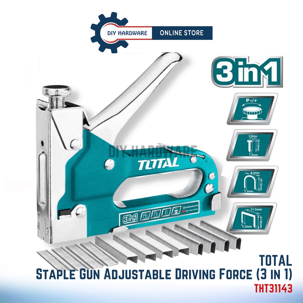 Total Staple Gun Adjustable Driving Force (3 in 1) THT31143 | Shopee ...