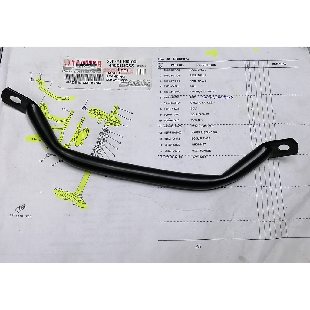 YAMAHA RXZ HANDLE STANDING / HLY 100% ORI(55F-F1165-00) | Shopee Malaysia