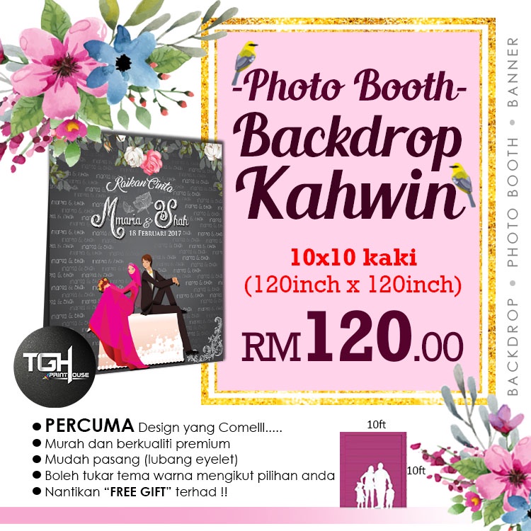 10x10ft PHOTO BOOTH BACKDROP - BANNER KEMAH | Shopee Malaysia