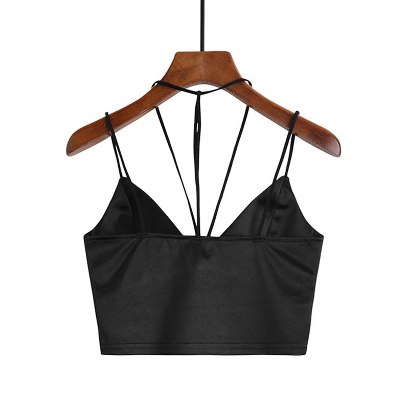 Chest Pad Beauty Back Cross Exposed Navel Halter Top | Shopee Malaysia