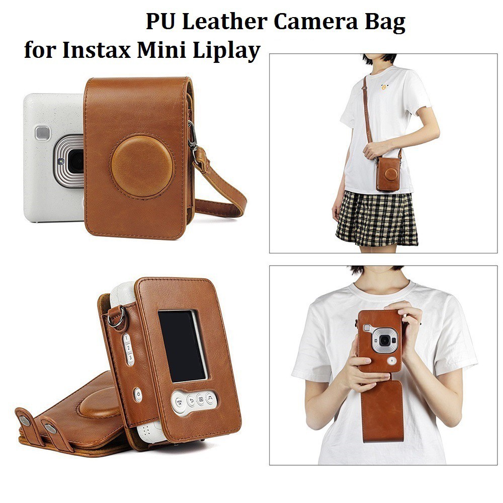[ready stock] ღSoft PU Leather Camera Case Bag for Fujifilm Instax Mini ...