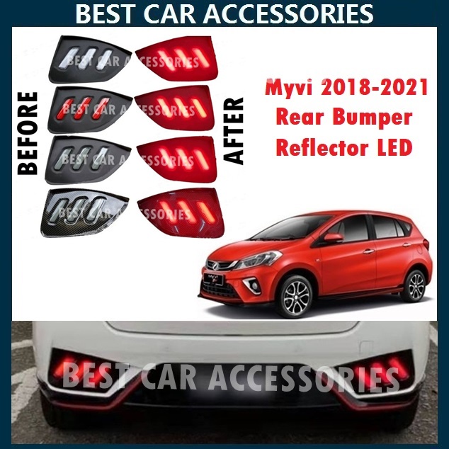 Perodua Myvi 2018-2021 Rear Bumper Reflector LED Light 1set | Shopee ...