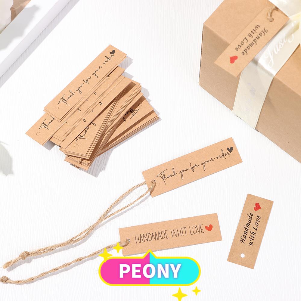 PEONY 50/100PCS Gift Thank You Hanging Tags Package Ornament Kraft ...