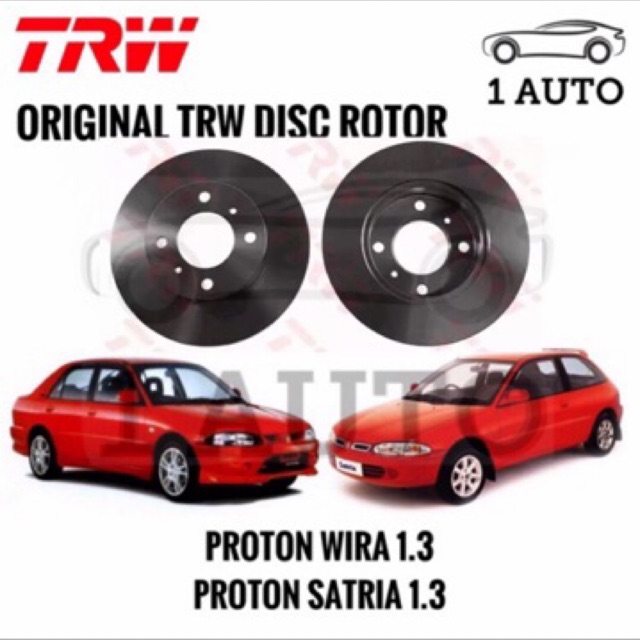 TRW FRONT DISC ROTOR for PROTON WIRA / SATRIA 1.3 (1 PAIR) | Shopee ...