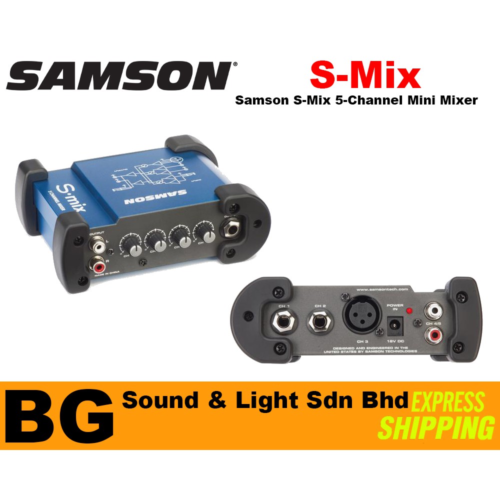 [SHIP OUT EVERYDAY] Samson S-Mix 5-Channel Mini Mixer Easy to use ...