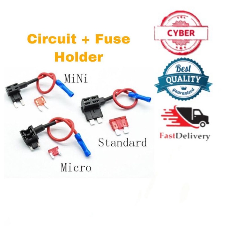 Universal 15A/20A Fuse Holder With Circuit | Standard/Mini/Micro Fuse ...