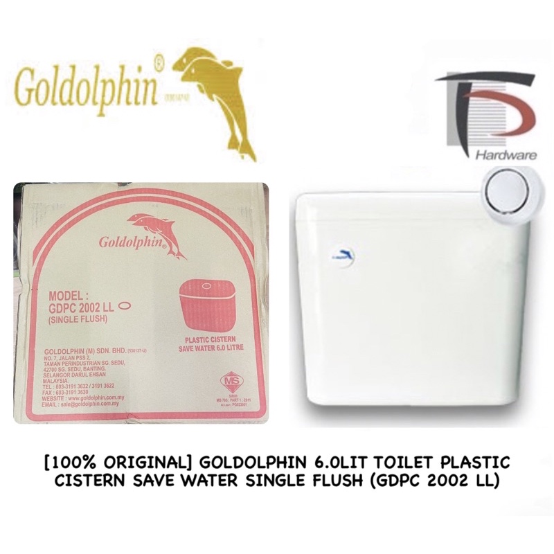 [100% ORIGINAL] GOLDOLPHIN 6.0LIT TOILET PLASTIC CISTERN SAVE WATER ...