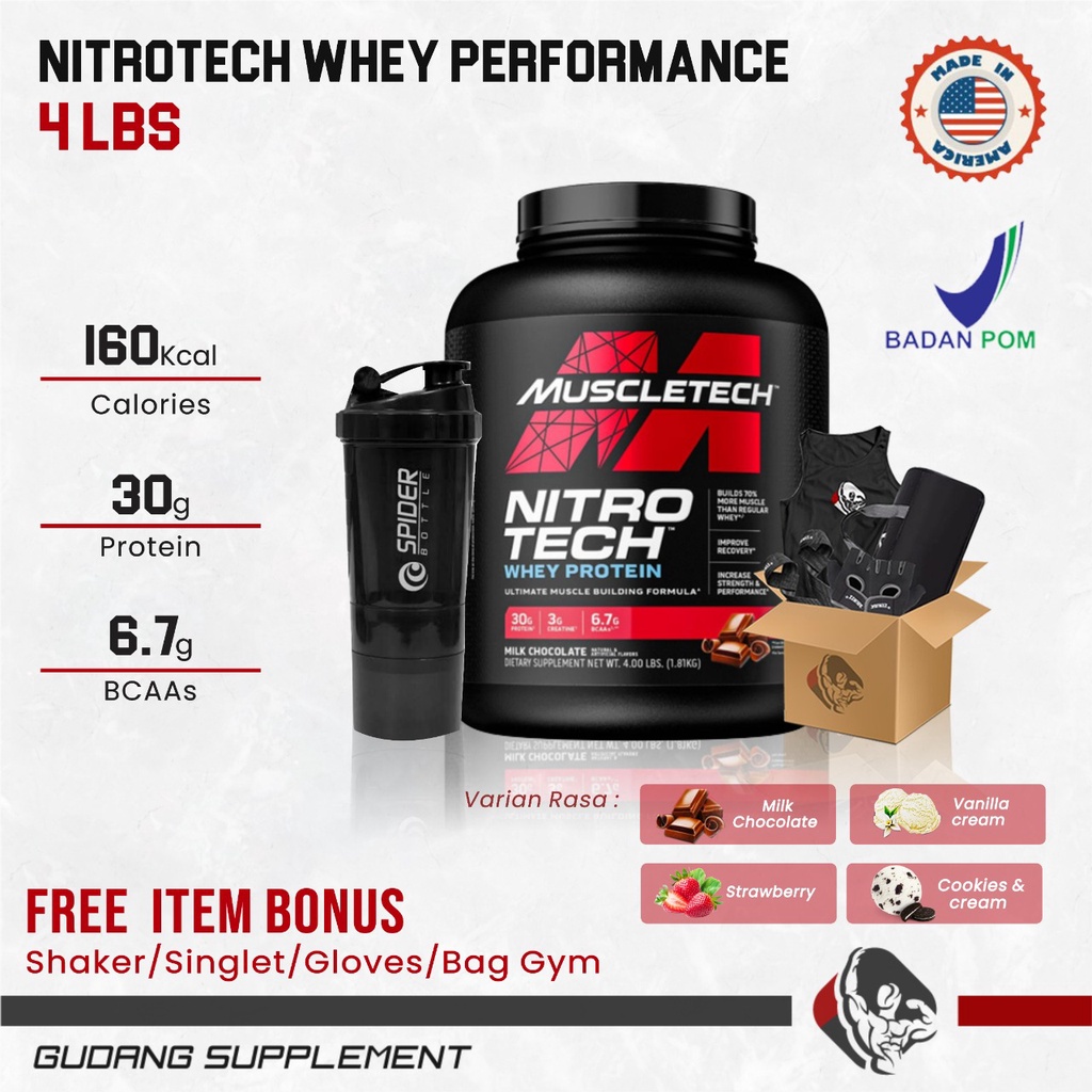 Muscletech Nitrotech 4 Lbs Nitrotech Performance Whey Protein | Shopee Malaysia