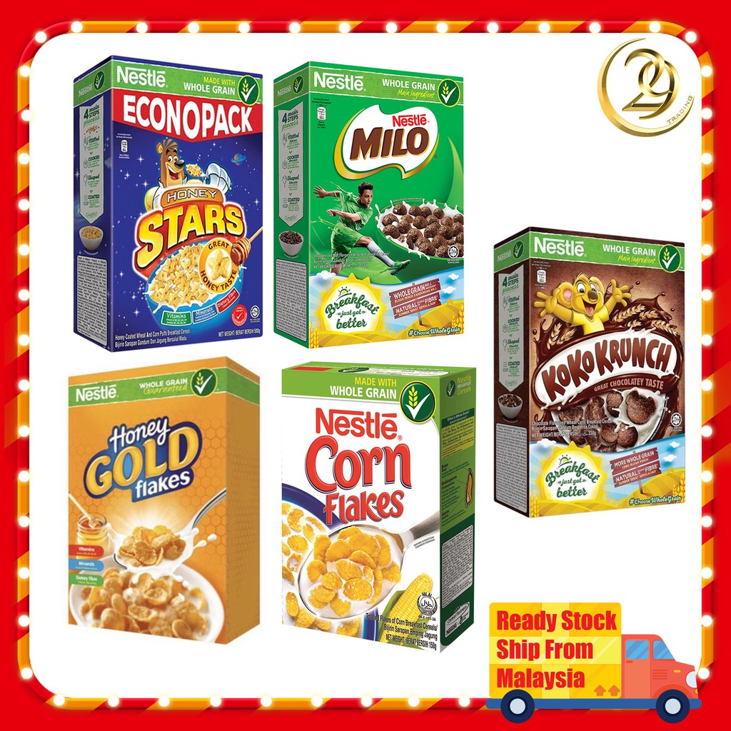 Nestle Cereal 500g Koko krunch, Milo, Honey Stars, Corn Flakes or Honey ...