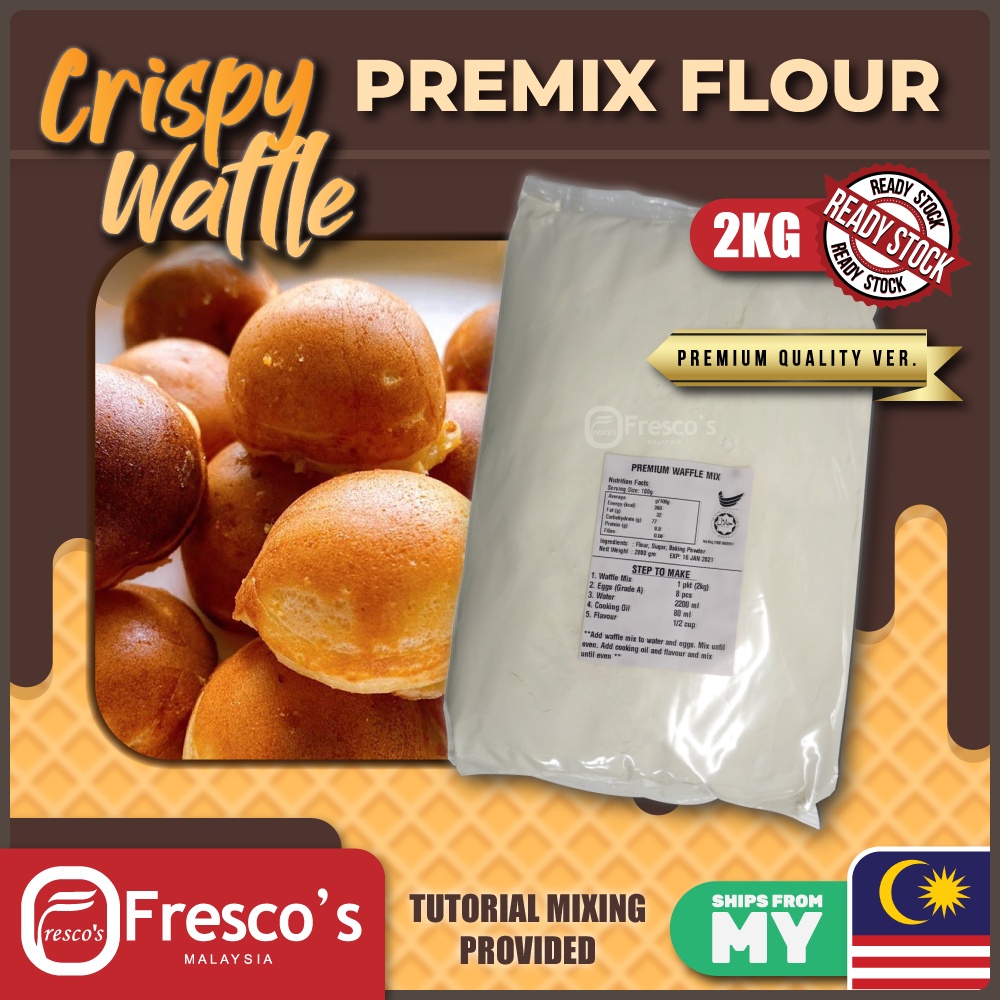 PREMIUM Waffle Premix Powder Flour Cake Dessert Baking Crispy Tepung ...