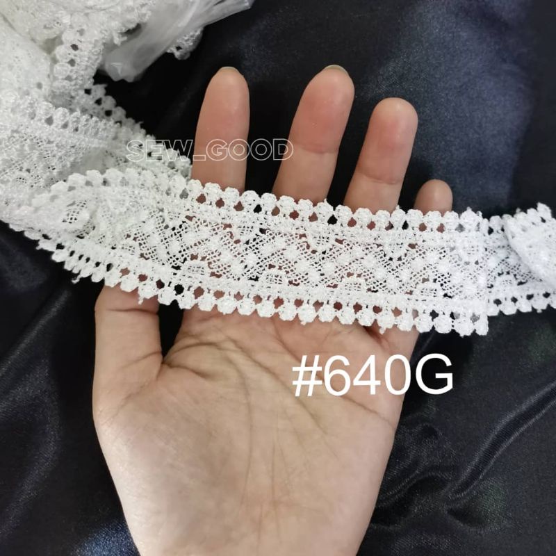 4cm Lebar Lace Putih Chemical Lace Embroidery Lace Renda Baju Lace ...