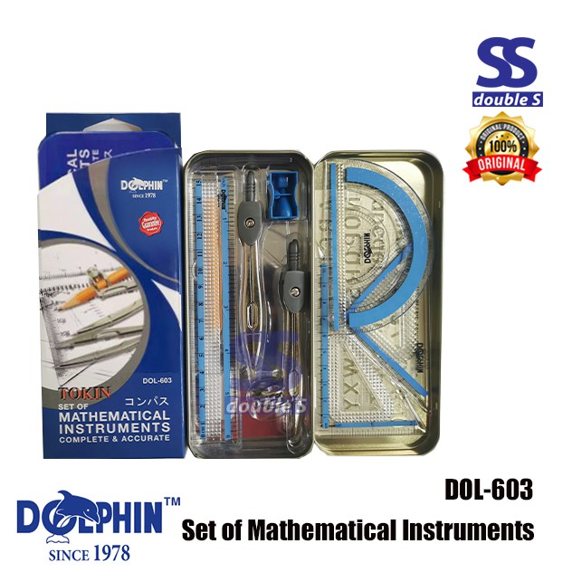 GEOMETRI SET/Dolphin Mathematical Instruments Geometry Stationery Math ...