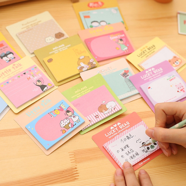cute sticky cartoon creative notes small sticker memo stickers | Shopee ...