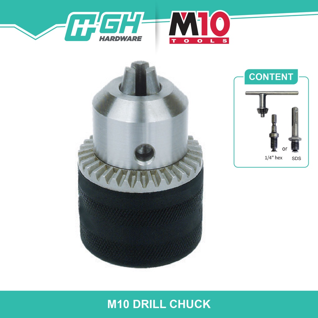[ GH HARDWARE ] M10 Drill Chuck - 1/4" HEX / SDS | Shopee Malaysia