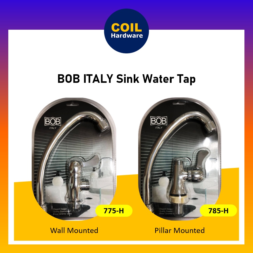 Bob Italy Kitchen Sink Water Tap | Wall Pillar Mounted | Stainless ...