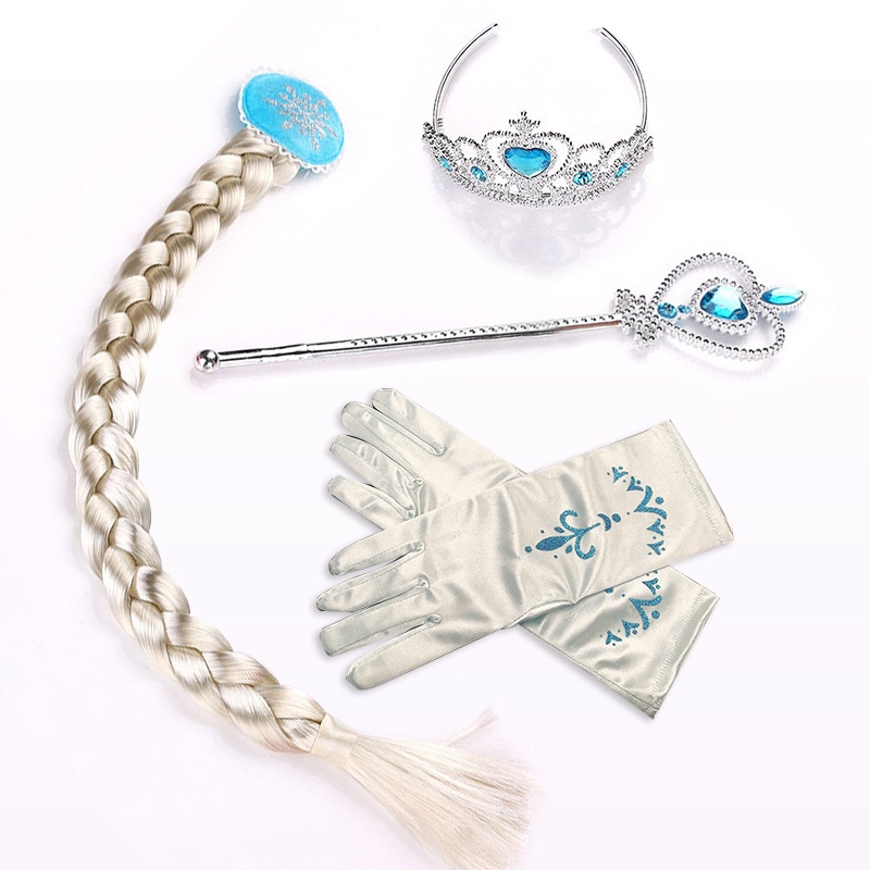 Girls Elsa Accessories Gloves Wand Crown Jewelry Set for Elsa Princess ...