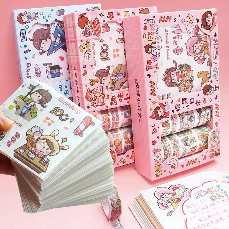 Cute Sticker Diary Notebook Set Stickers Stationery Kids Stationery ...