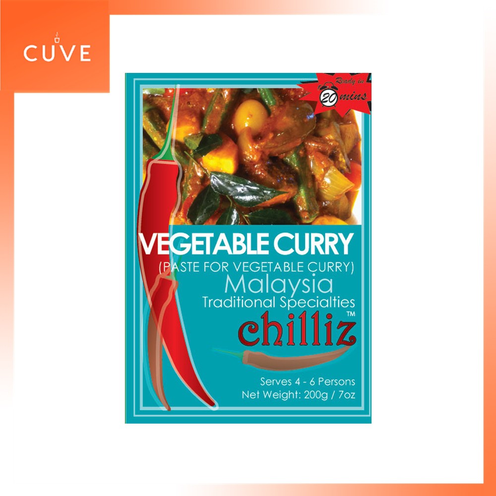 HALAL Chilliz Vegetable Curry Paste- 1 Inner Pack 200g- Malaysia ...