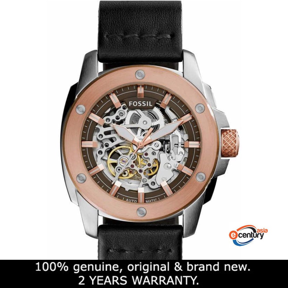 Fossil ME3082 Men's Modern Machine Automatic Semi-Skeleton Black ...