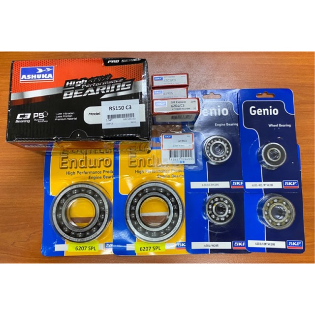 ENGINE BEARING SET SKF C3 - RS150 / EX5-DREAM / WAVE125 / KRISS110 ...