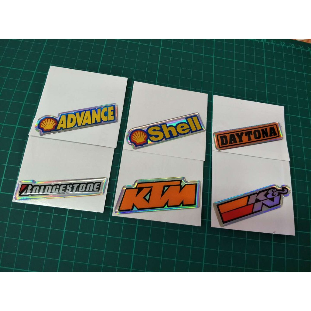 Sticker Timbul Epoxy / Shell Advance / Daytona / KTM / K&N | Shopee ...