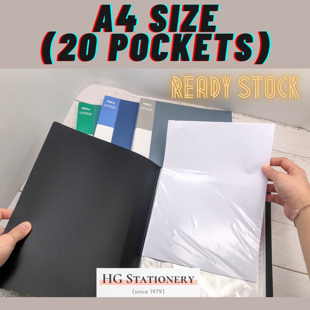 (A4 - 20 Pockets) Fuda Clear Book Folder/ File/ Presentation Folder ...