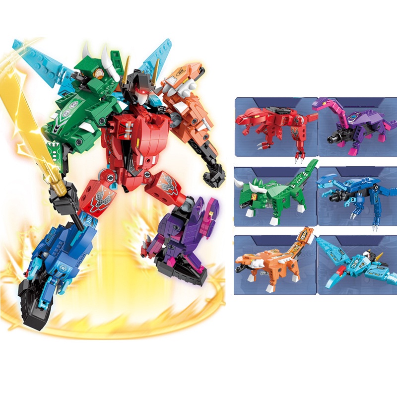 Dinosaur superhero assembly toy set from 6in1 small models - code 41105 ...