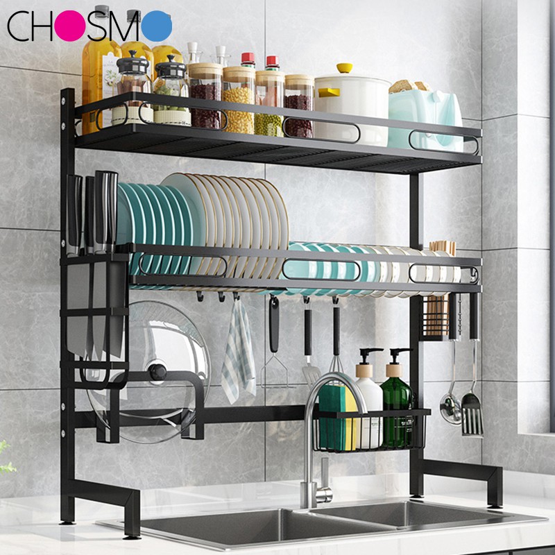 Stainless Steel Kitchen Dish Rack Rak Pinggan Rak Dapur Double Sink ...