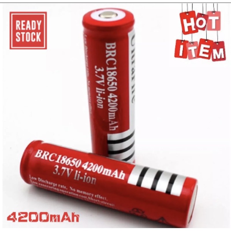 18650 Flashlight rechargeable pointed lithium battery UltraFire 18650 ...