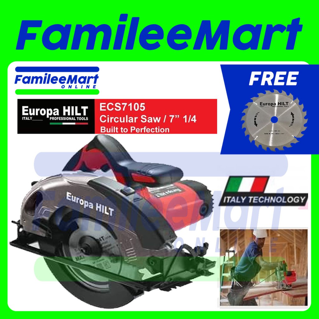 EUROPA HILT CIRCULAR SAW 7'' 1/4 185MM 1050W ( ECS7105 ) | Shopee Malaysia