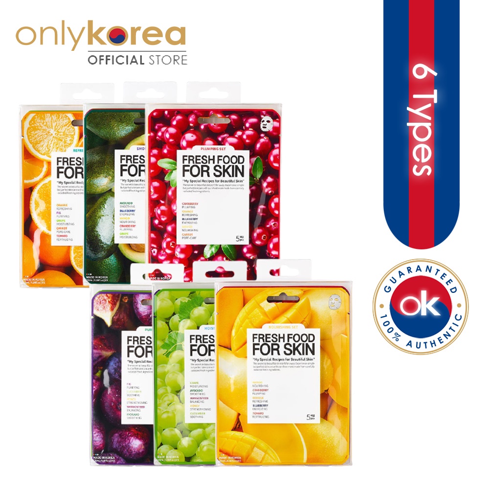 Farmskin Fresh Food Facial Sheet Mask - Set (5pcs) | Shopee Malaysia
