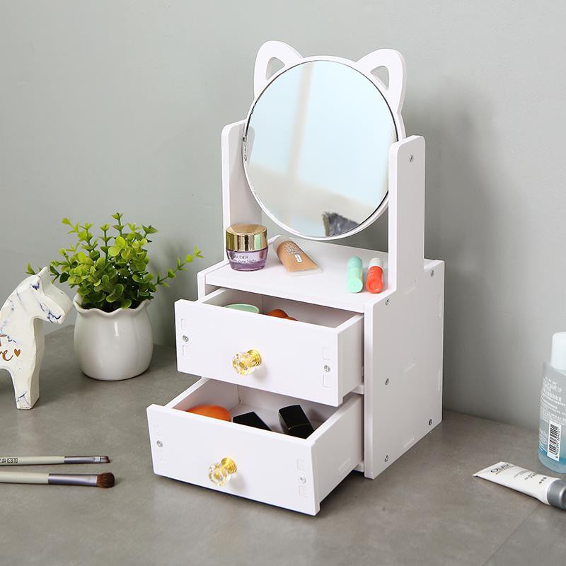 Cat ear mirror cosmetic shelf with mirror (2 tiers) | Shopee Malaysia