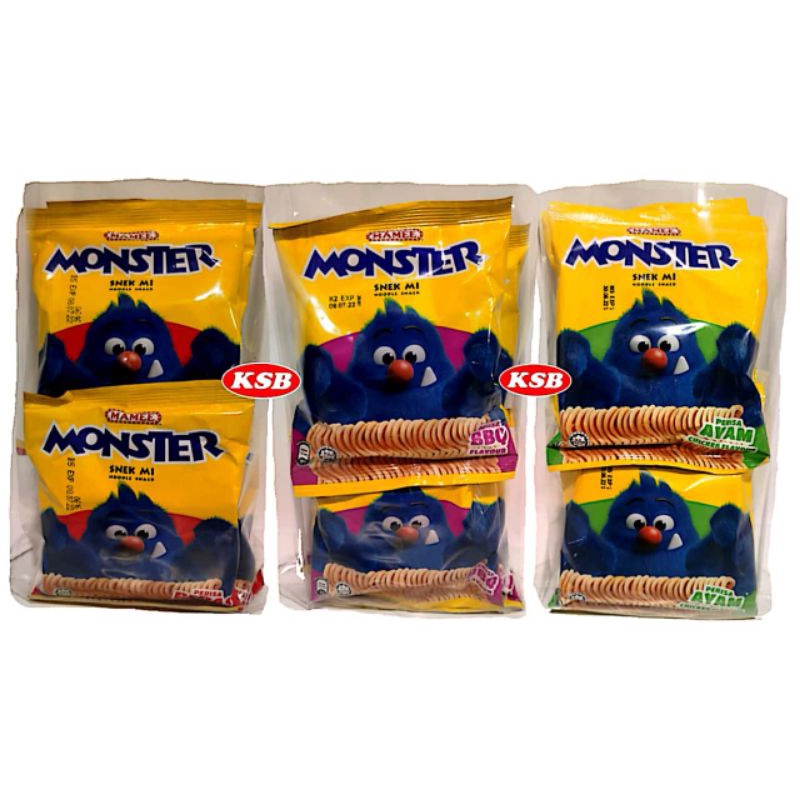 【5 pkt X 25g】Mamee Monster Snek Mi Bbq/Pedas/Ayam | Shopee Malaysia