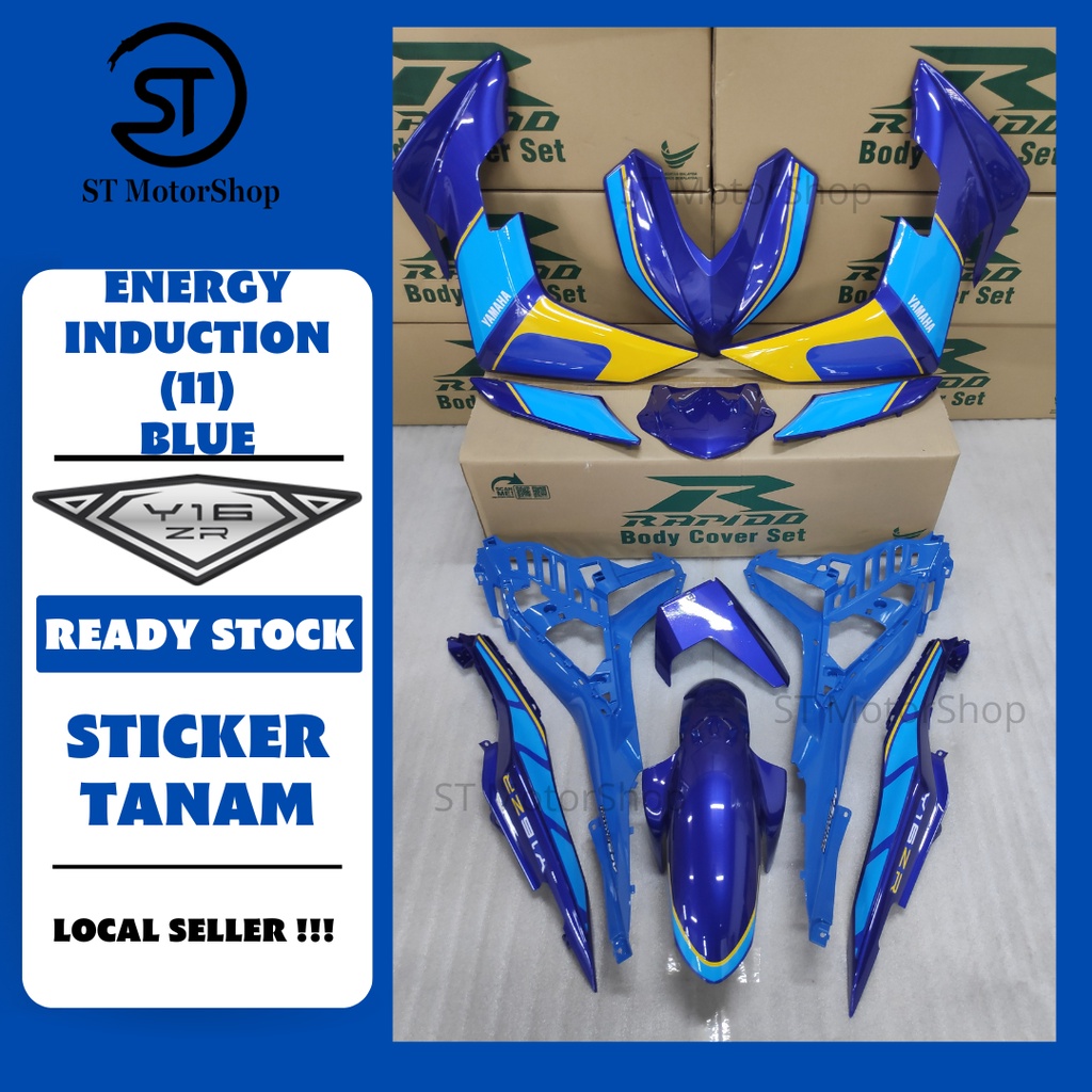 YAMAHA Y16 Y16ZR ENERGY INDUCTION (11) BLUE COVER SET (STICKER TANAM ...