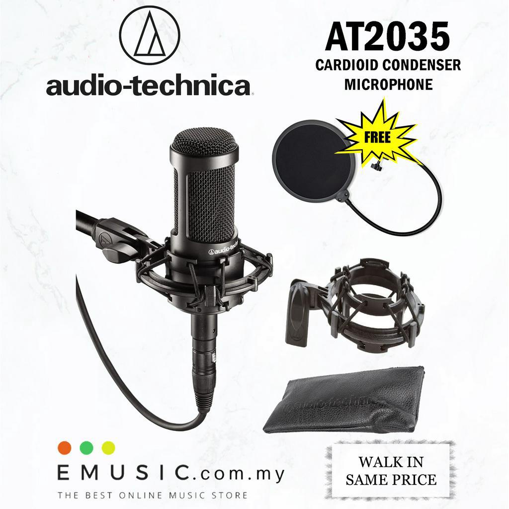 Audio Technica AT2035 Cardioid Condenser Microphone with Pop Filter ...