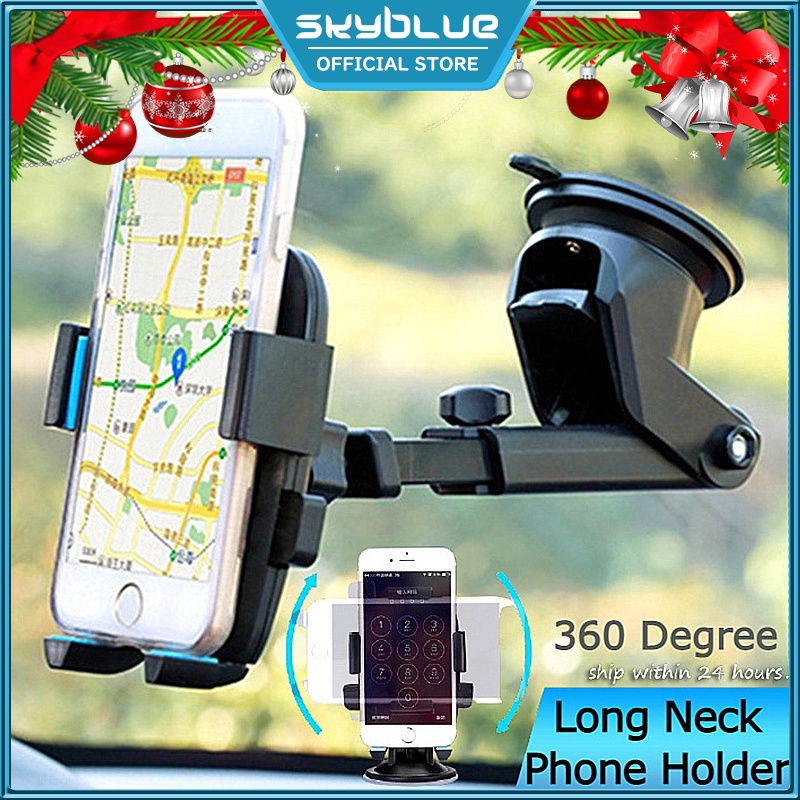 Universal 360° Long Neck Car Mount Phone Holder Mobile Phone Stand with Silicon Sucker (With ...