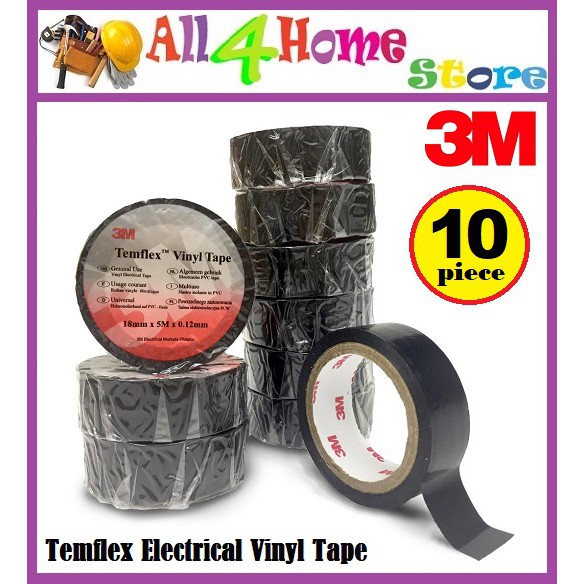 18mm x 5M x 0.12mm 3M Temflex Electrical Vinyl Tape (10roll/pack ...