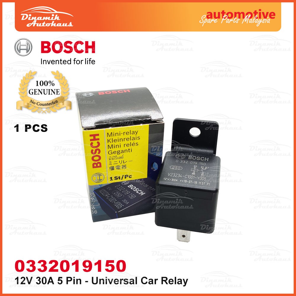 Bosch Universal Automotive Car 5 Pin Relay 12 Volt 30A - Bosch 5 Pin ...