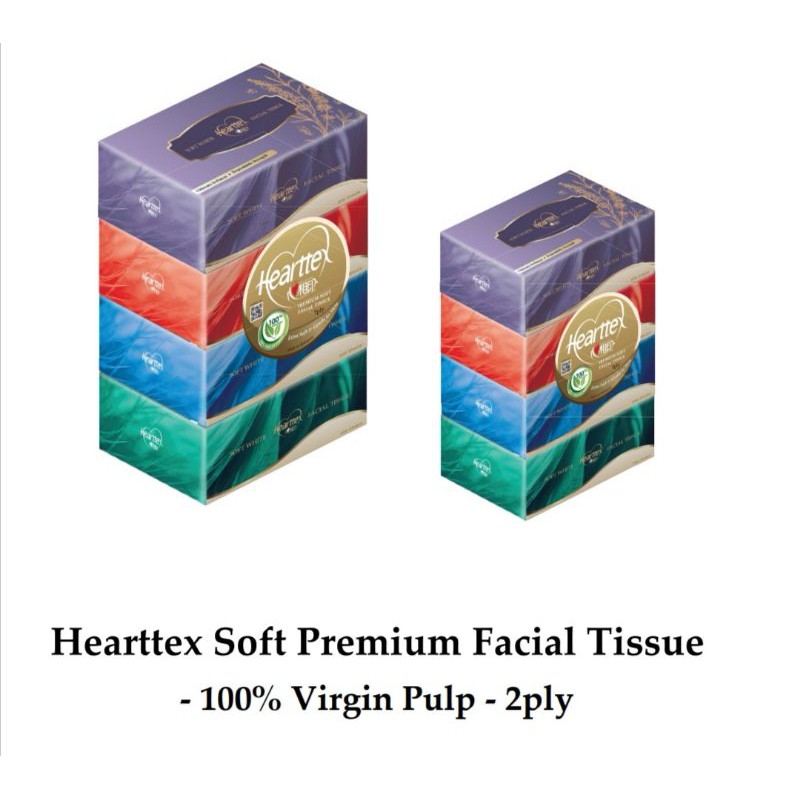 Hearttex Soft Premium Facial Tissue 100% Virgin Pulp 200 Sheets 1Box ...