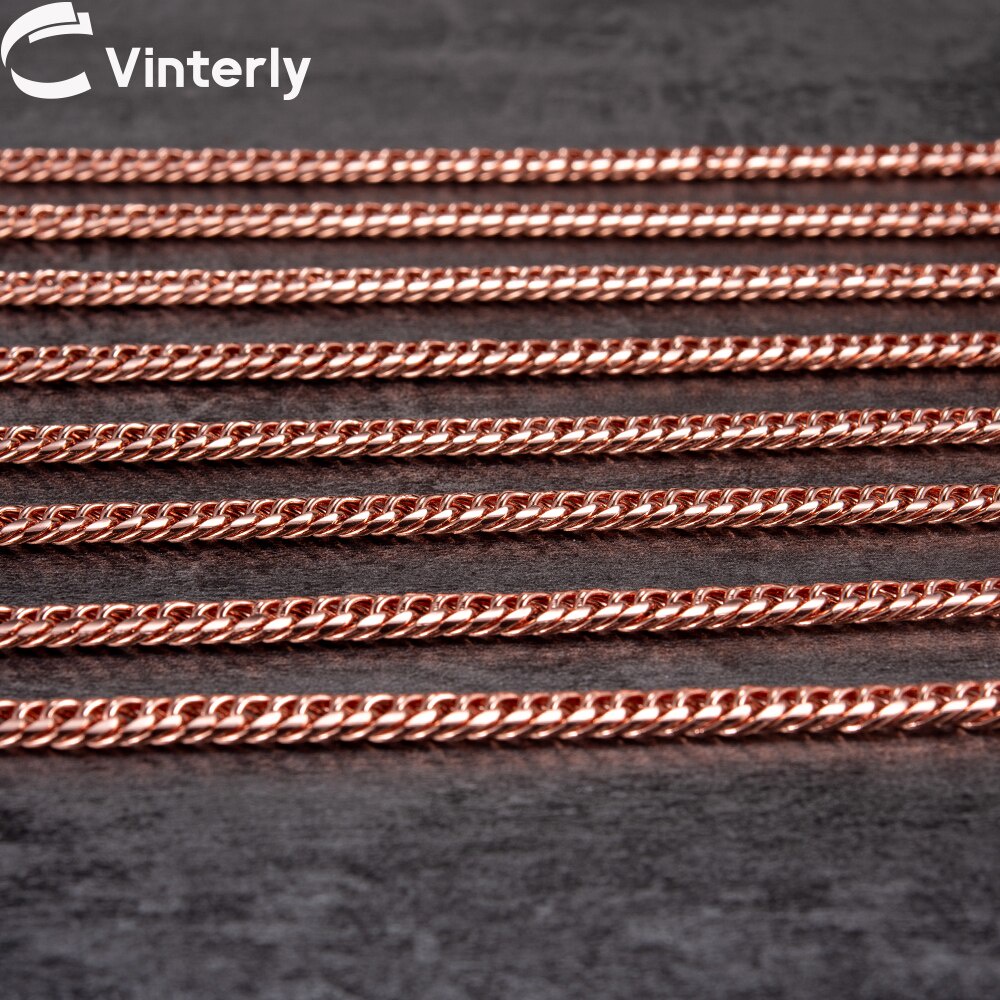 Cuban Chain Long Necklace for Men Women Red Copper Adjustable 20/22 ...