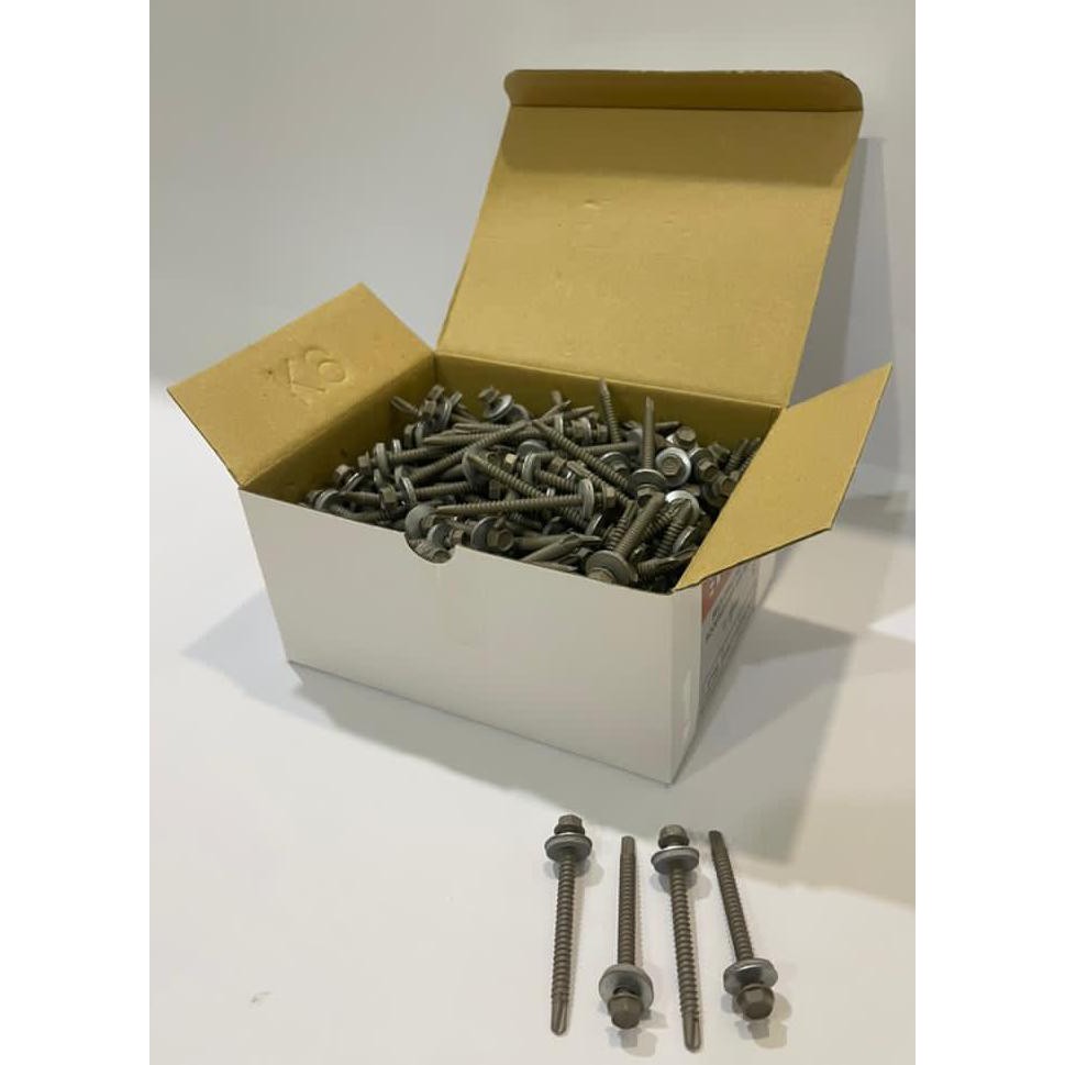 (250 pcs/box) 12 X 2-1/2" Self-Drilling ROOFING SCREW with Grey EPDM 2. ...