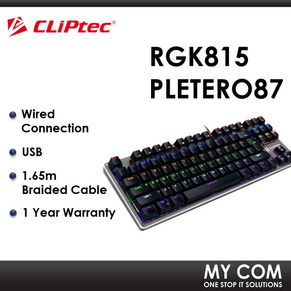 CLiPtec RGK815 PLETERO87 USB Professional Mechanical Keyboard | Shopee ...