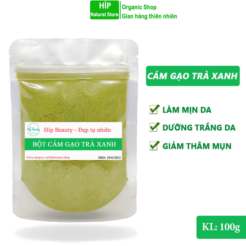 Handmade green tea rice bran powder, green tea rice bran for skin care ...
