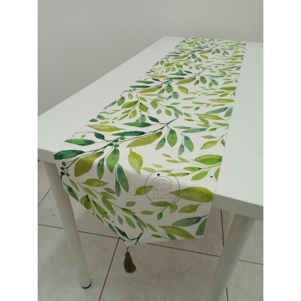 Table Runner (with tassle) - Leaves/Monstera Pattern | Shopee Malaysia