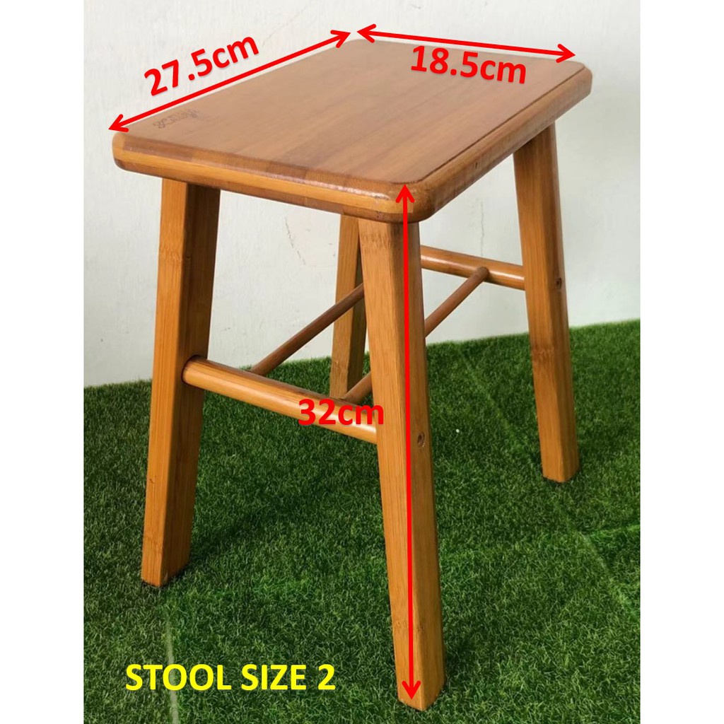 Strong Square Round Bamboo Wooden Stool multi Sizes Vintage/Bangku Kayu ...