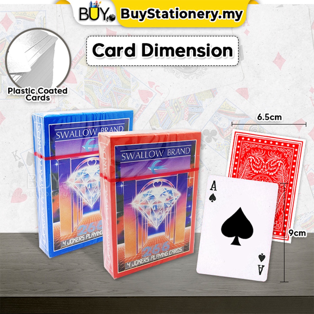 Swallow Daun Terup Poker Card Kad Playing Card -(Box) Kad Poker Card Game High Quality Indoor ...