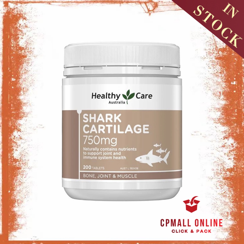 [Expiry Date :12/2027] Healthy Care 鲨鱼软骨素 Shark Cartilage 750mg ( 200 ...